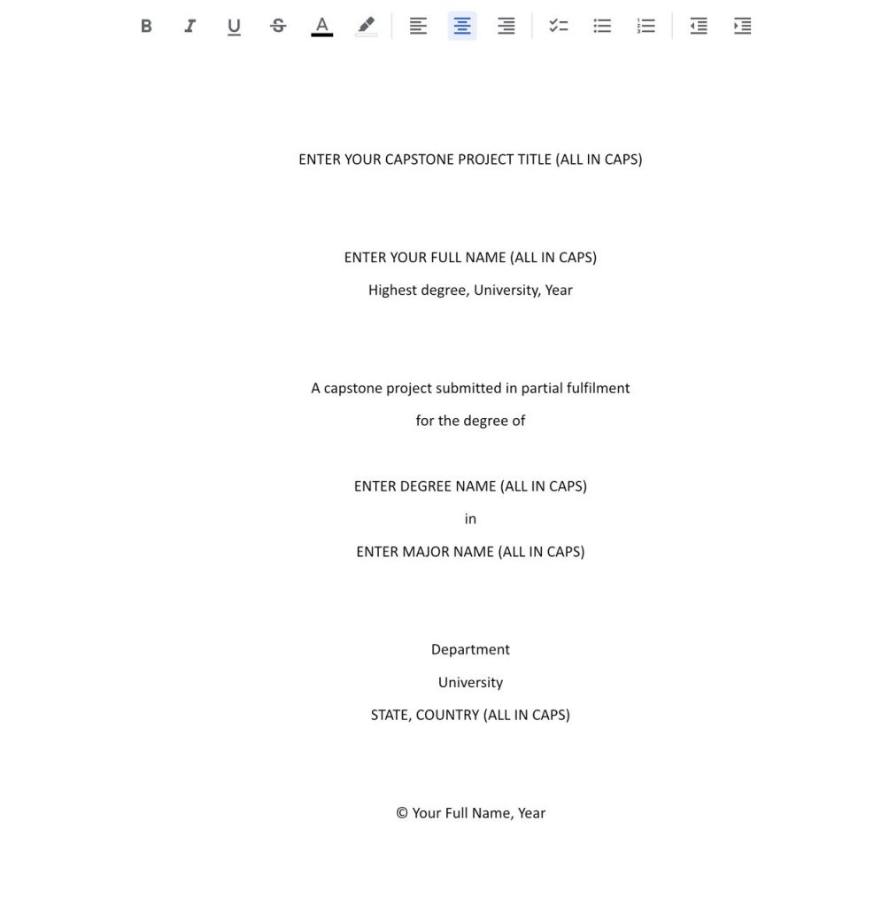 How to Write a Capstone Project