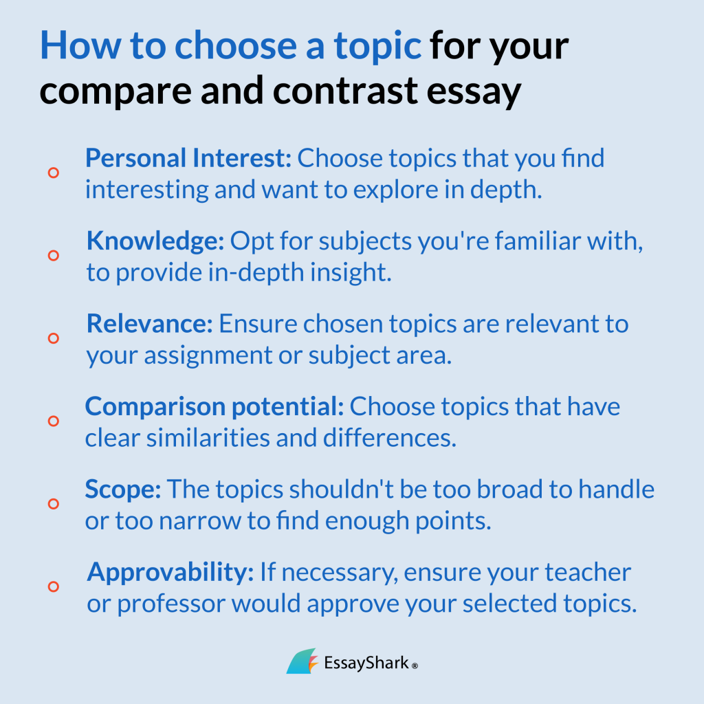 The Best List of Compare and Contrast Essay Topics